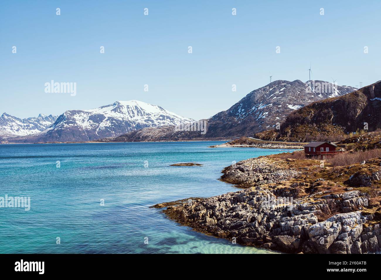 nature sceneries inside the island of Sommaroy, Tromso municipality ...