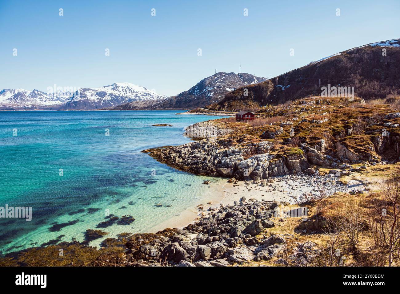 nature sceneries inside the island of Sommaroy, Tromso municipality ...