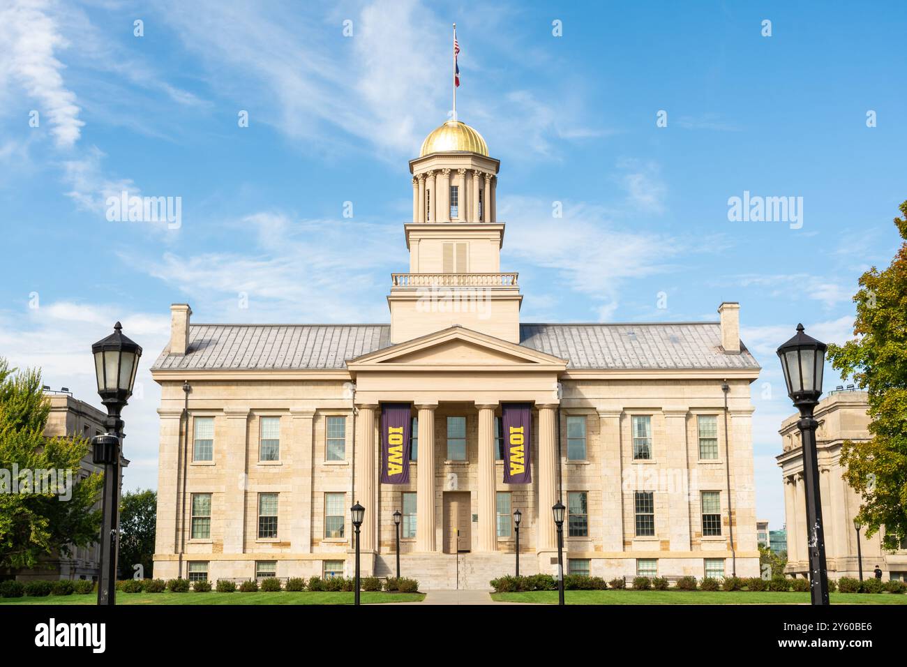The old Capitol Building and museum in Iowa City, Iowa, USA Stock Photo ...