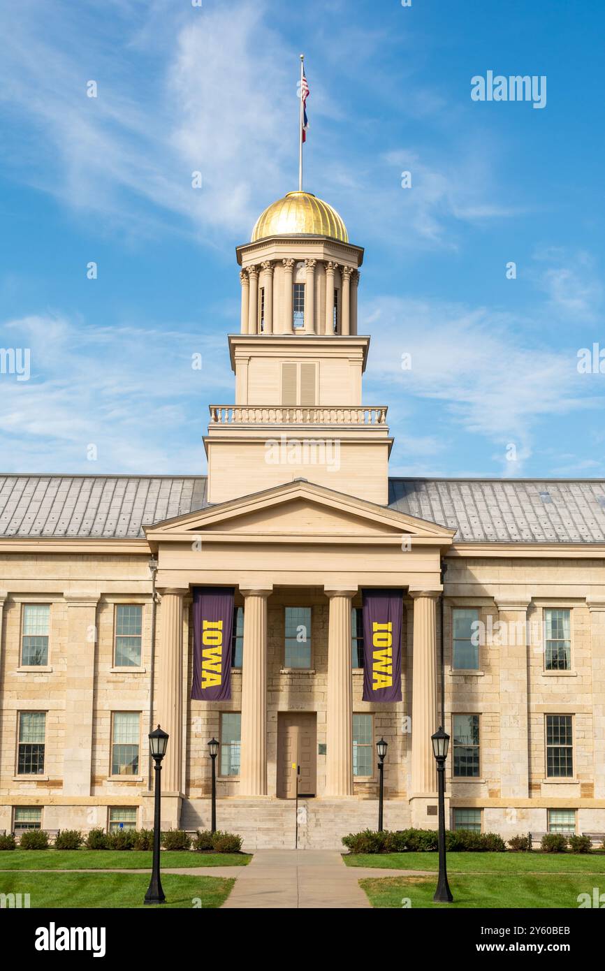 The old Capitol Building and museum in Iowa City, Iowa, USA Stock Photo ...