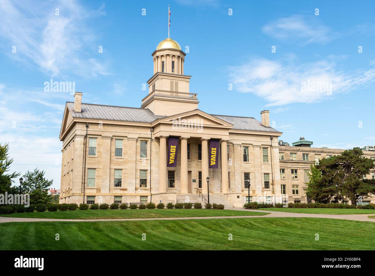 The old Capitol Building and museum in Iowa City, Iowa, USA Stock Photo ...