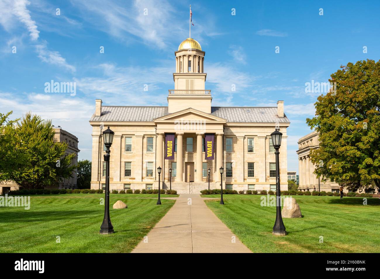 The old Capitol Building and museum in Iowa City, Iowa, USA Stock Photo ...