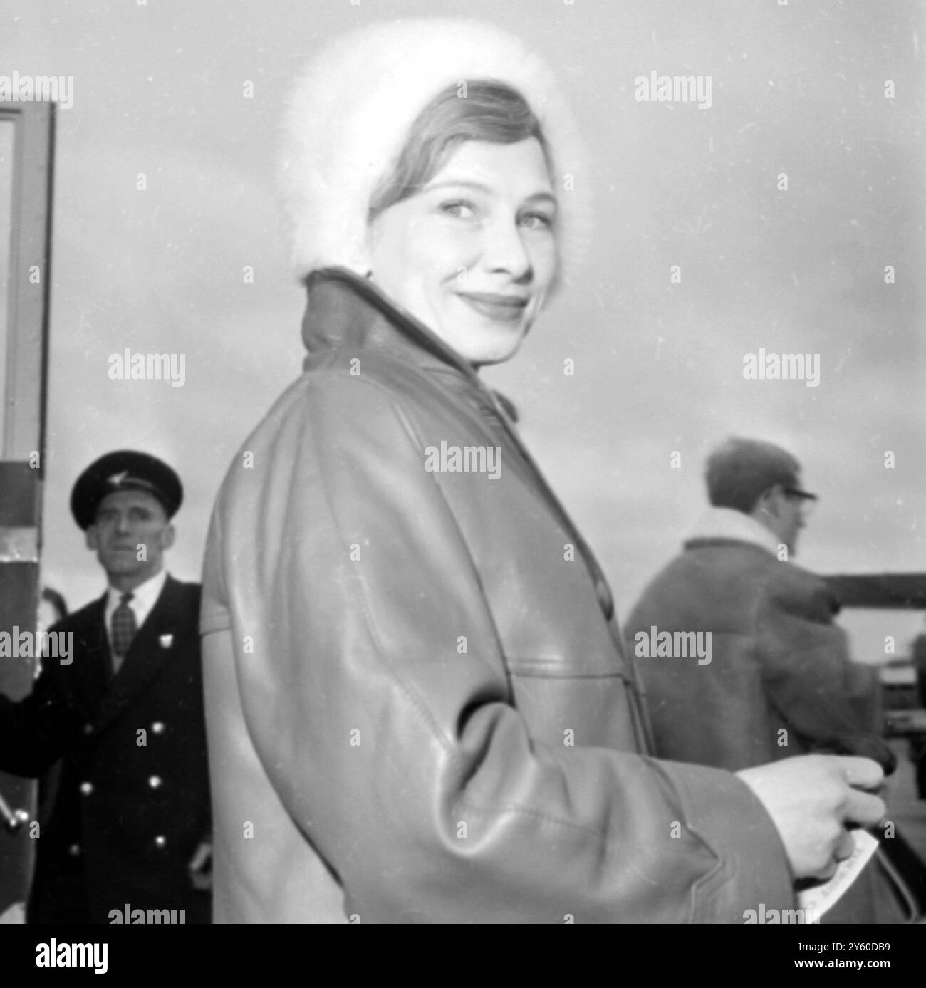 CHRISTINE FINN AT LONDON AIRPORT / 6 JANUARY 1961 Stock Photo - Alamy