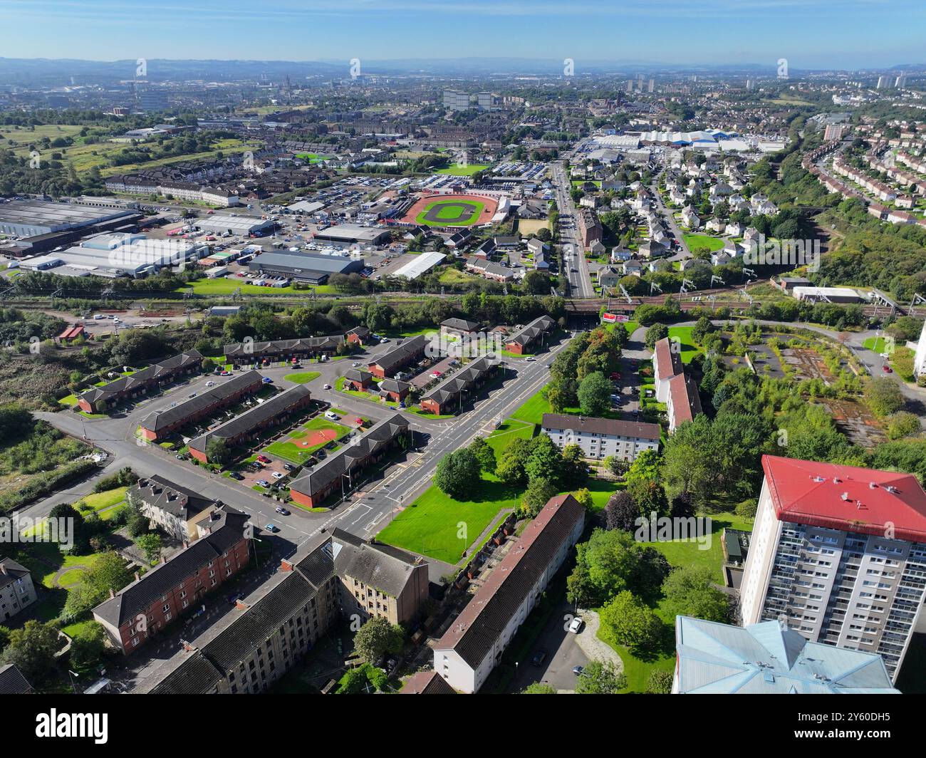 Aerial drone view of Possilpark Glasgow Stock Photo - Alamy