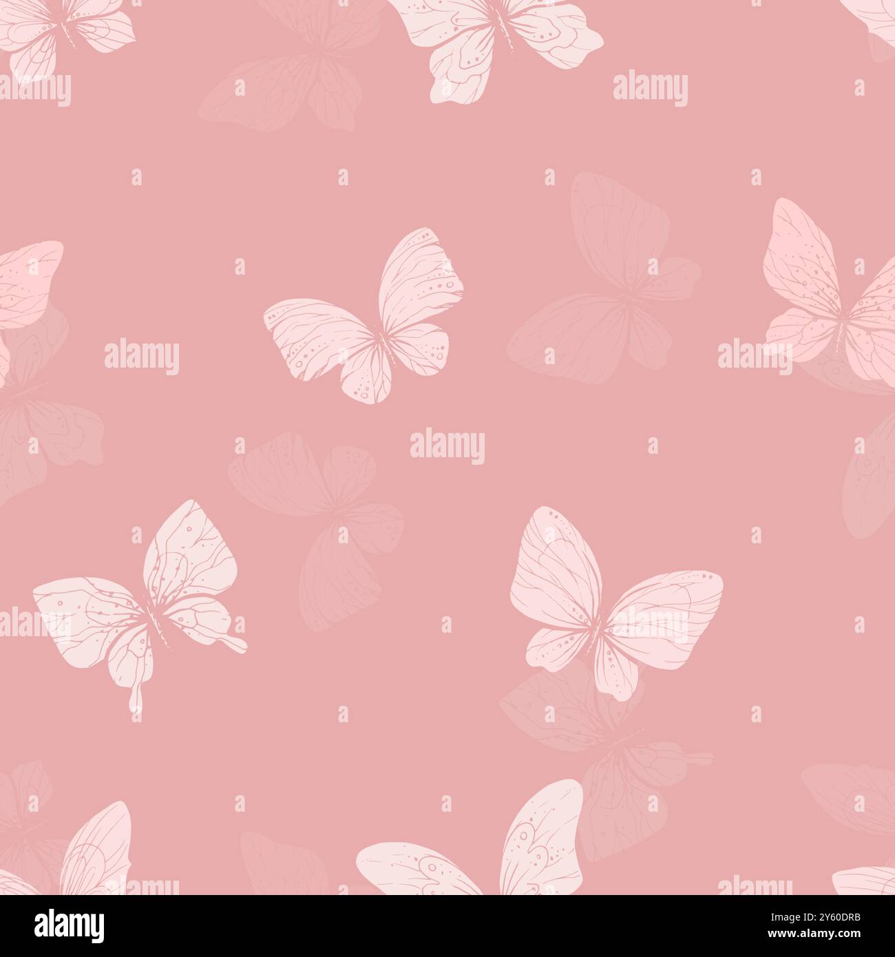 Delicate pink butterflies flying with wings in the form of inversion of ...