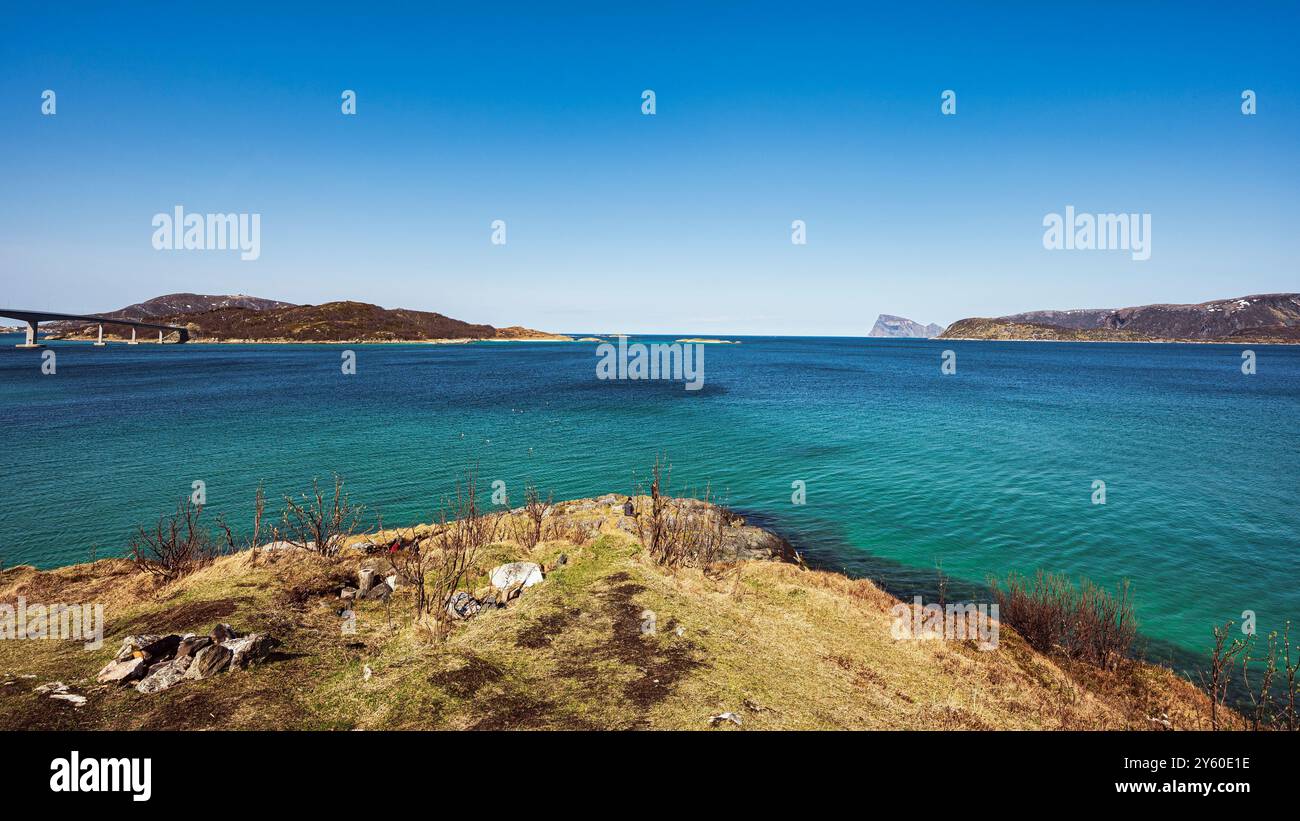 nature sceneries inside the island of Sommaroy, Tromso municipality ...
