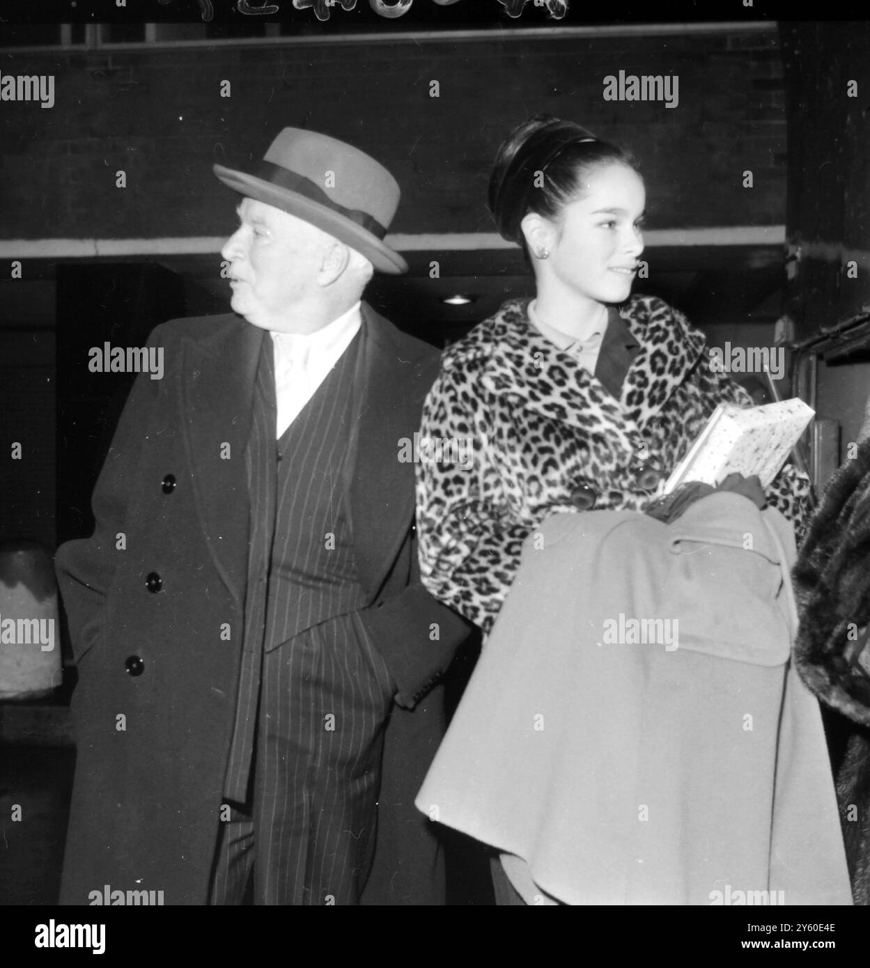 GERALDINE CHAPLIN WITH FATHER ACTOR CHARLIE CHAPLIN AT LONDON AIRPORT ...