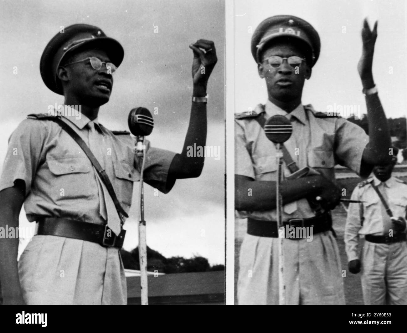 JOSEPH MOBUTU IN CONGO MILITARY CAMP / 3 JANUARY 1961 Stock Photo - Alamy