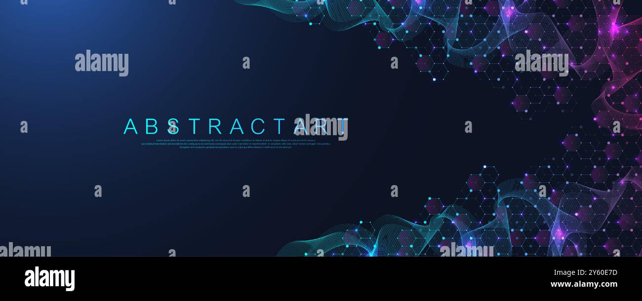 Hexagonal digital abstract background. Technology concept with lines ...