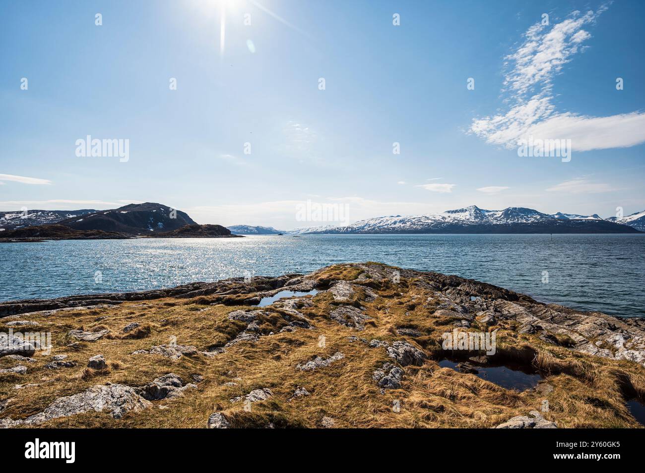nature sceneries inside the island of Sommaroy, Tromso municipality ...