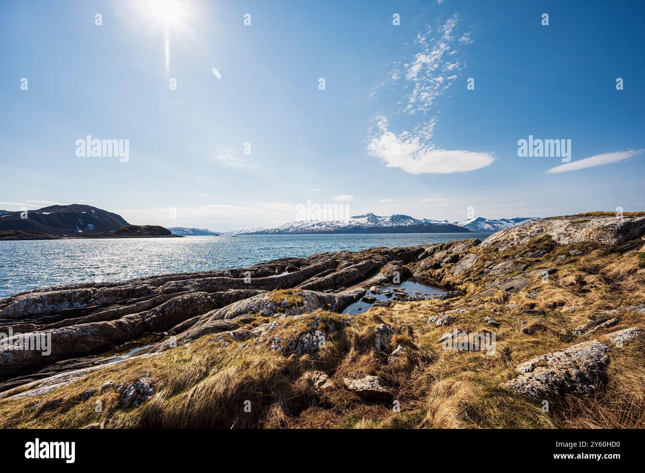 nature sceneries inside the island of Sommaroy, Tromso municipality ...