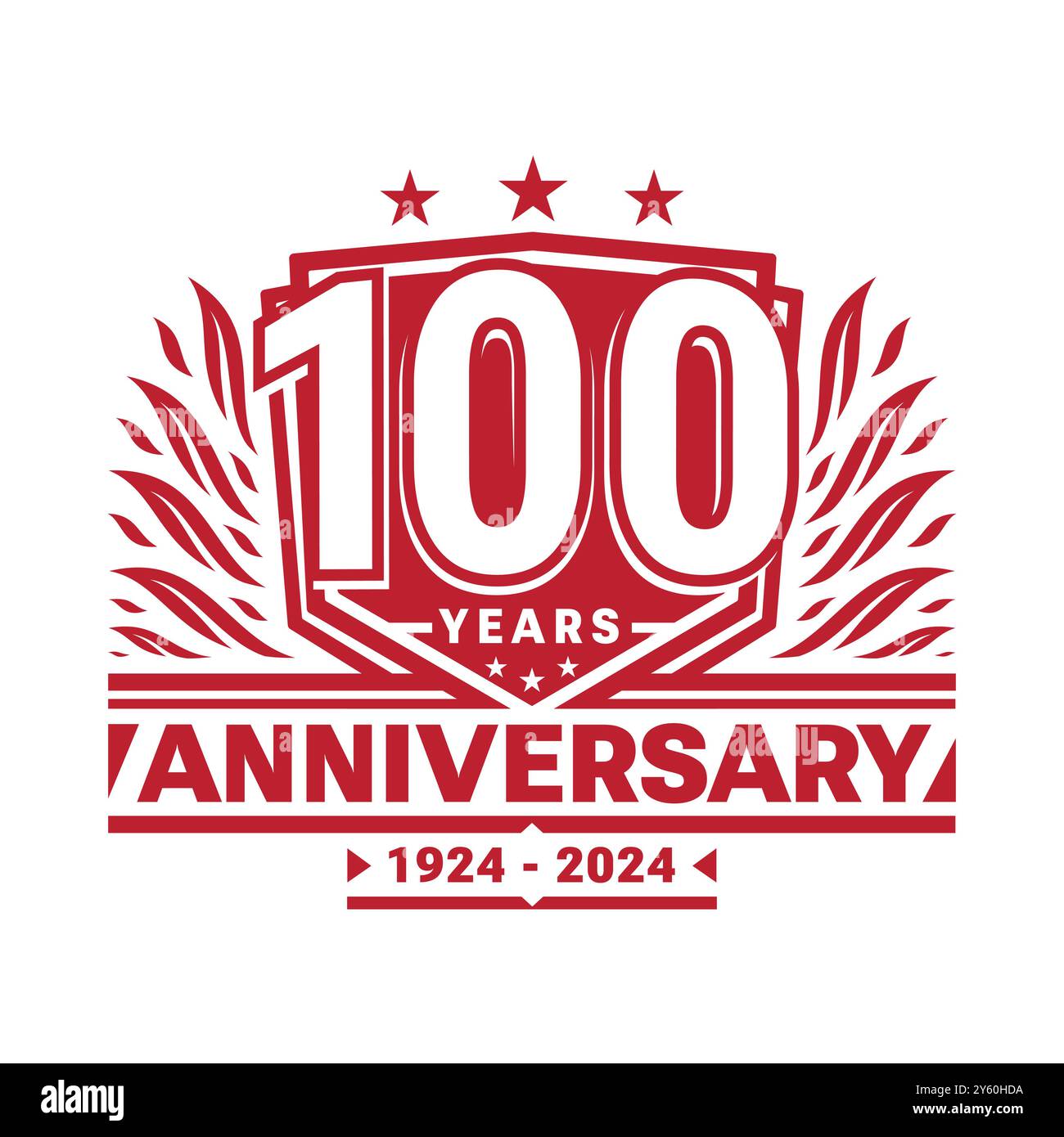 100 years anniversary celebration shield design template. 100th ...