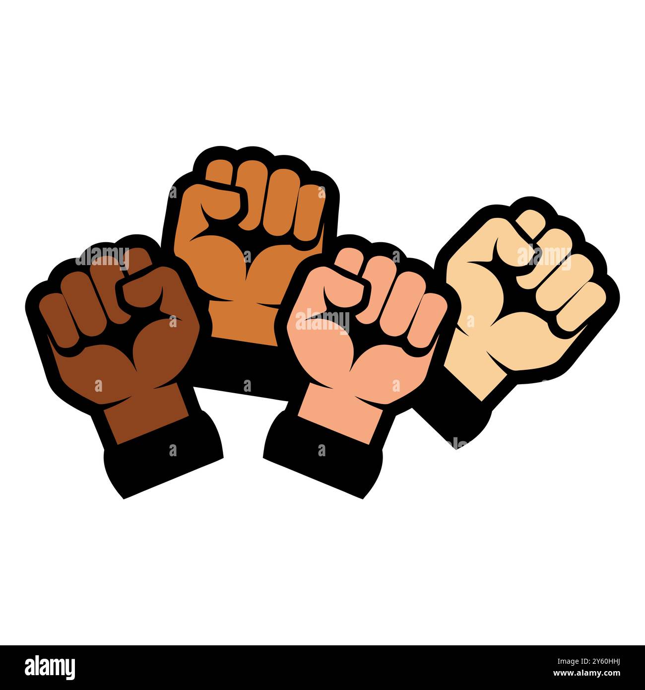Protest fists. People protesting for human rights, equality anti ...
