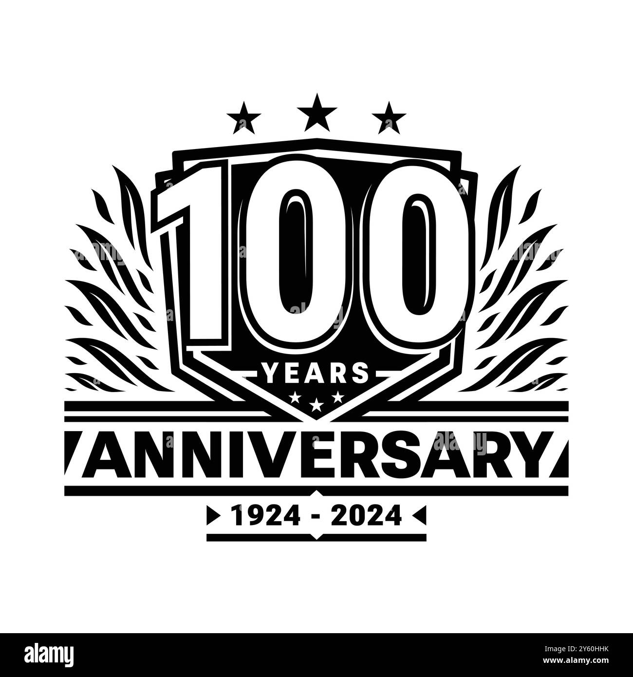 100 years anniversary celebration shield design template. 100th ...