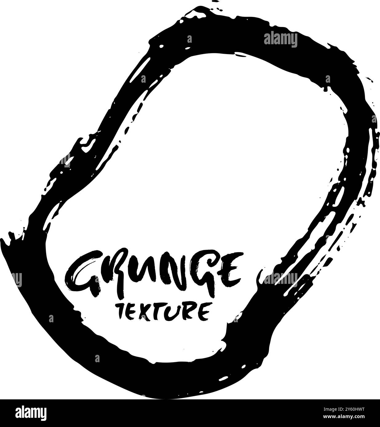 Ink Dry Brush Grunge Free Hand Oval Frame Stock Vector Image & Art - Alamy