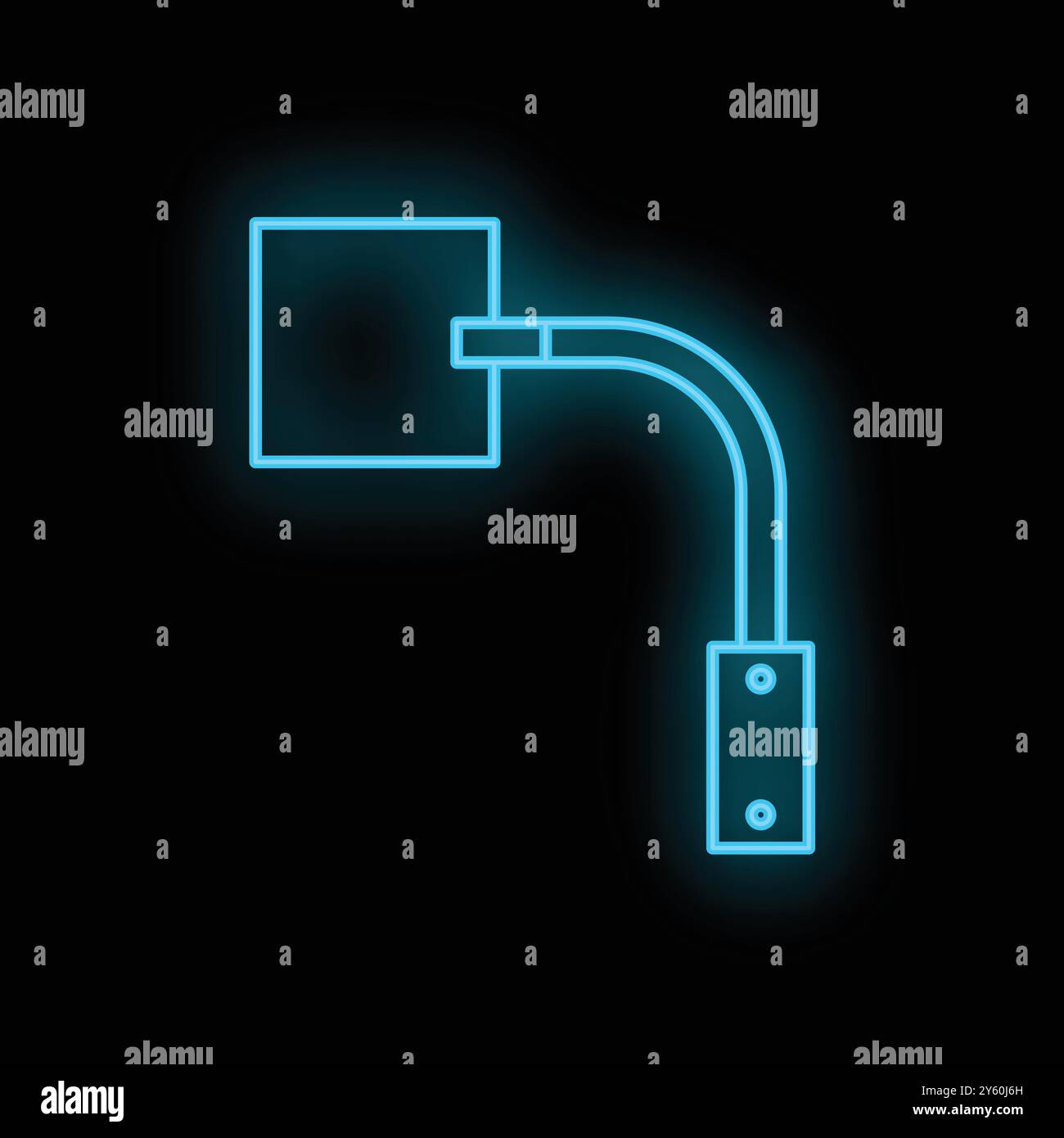 Blue neon sign depicting a street lamp glowing in the dark Stock Vector ...