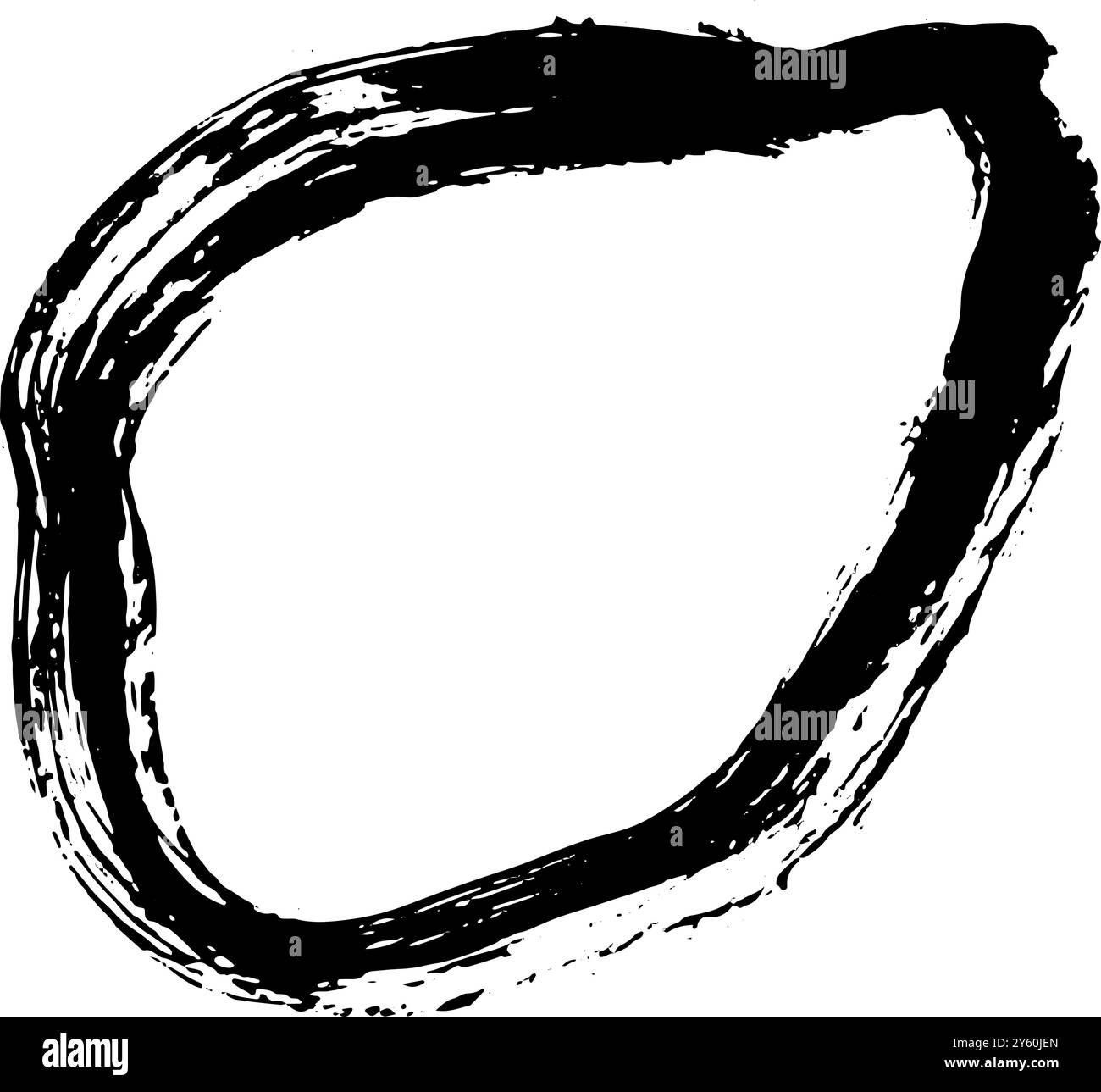 Ink Dry Brush Grunge Free Hand Oval Frame Stock Vector Image & Art - Alamy