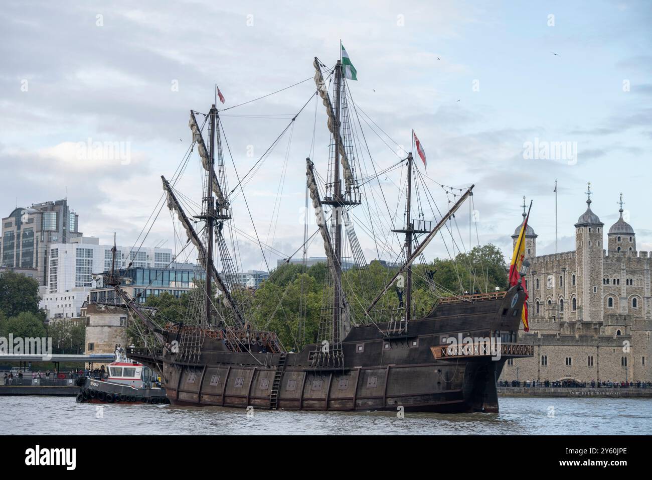 London, UK, 23rd Sept, 2024. The Galeón Andalucía, a unique replica of ...