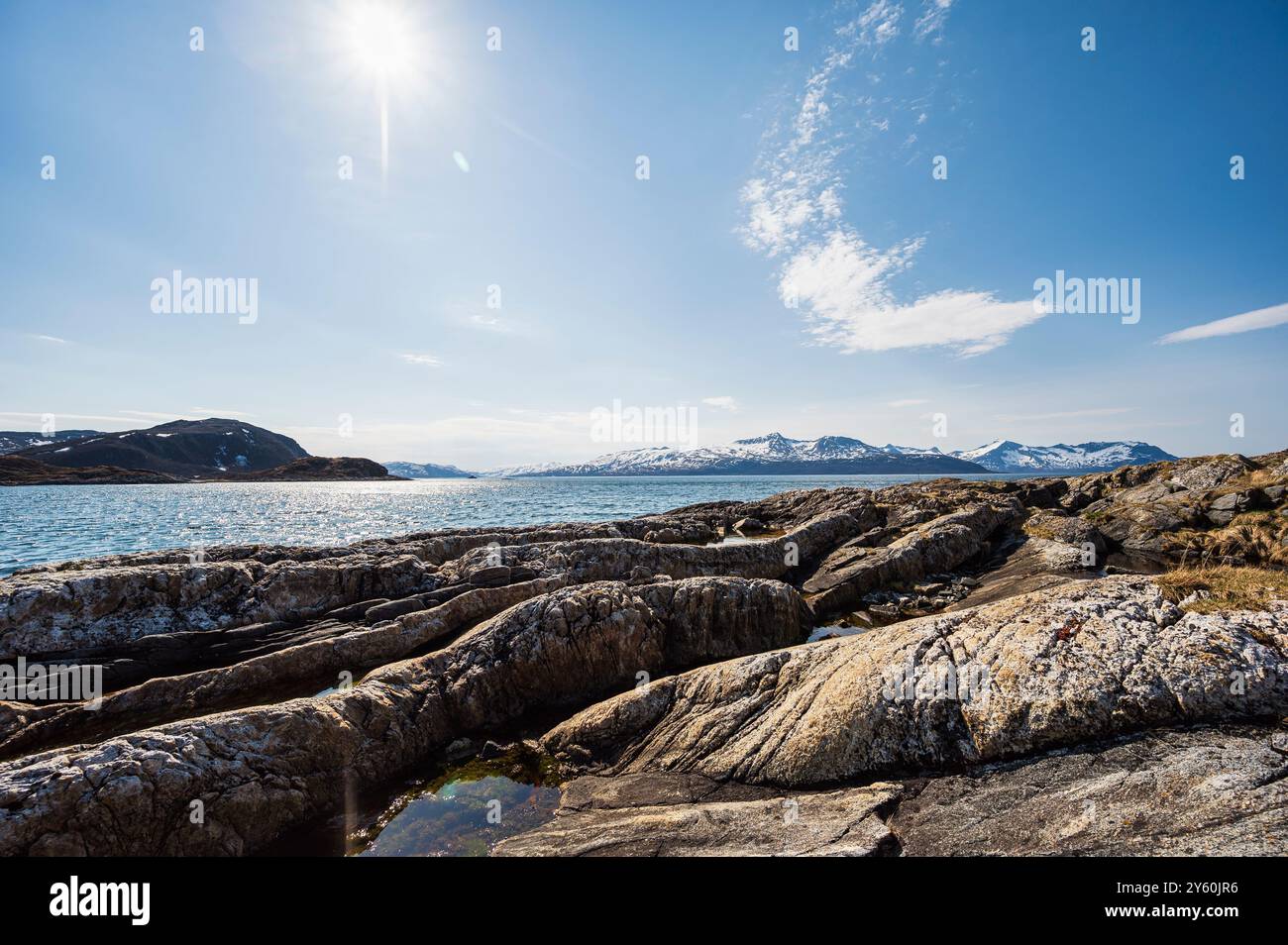 nature sceneries inside the island of Sommaroy, Tromso municipality ...