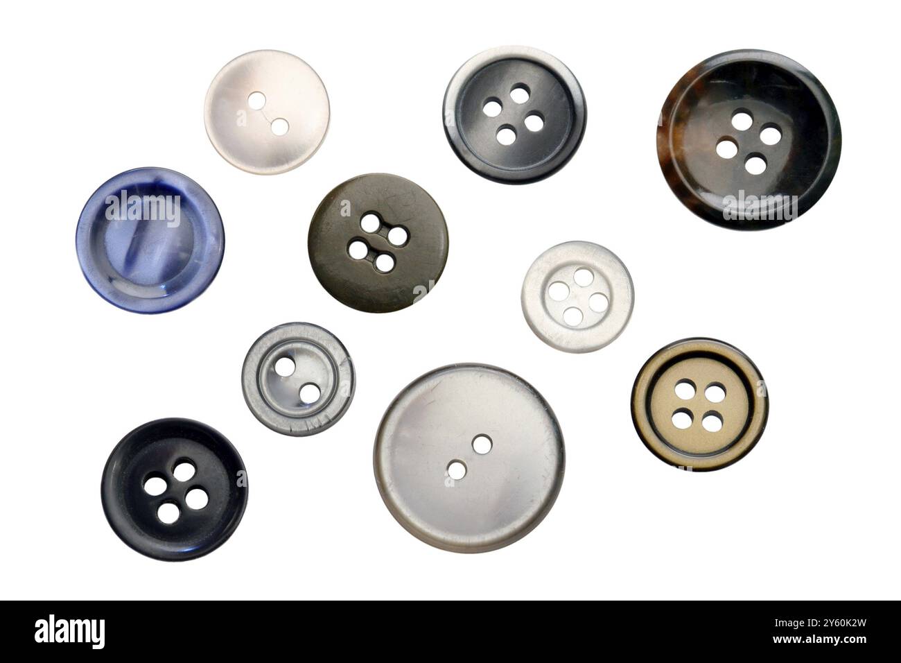 Various coloured buttons, different colours and sizes, Manitoba, Canada ...