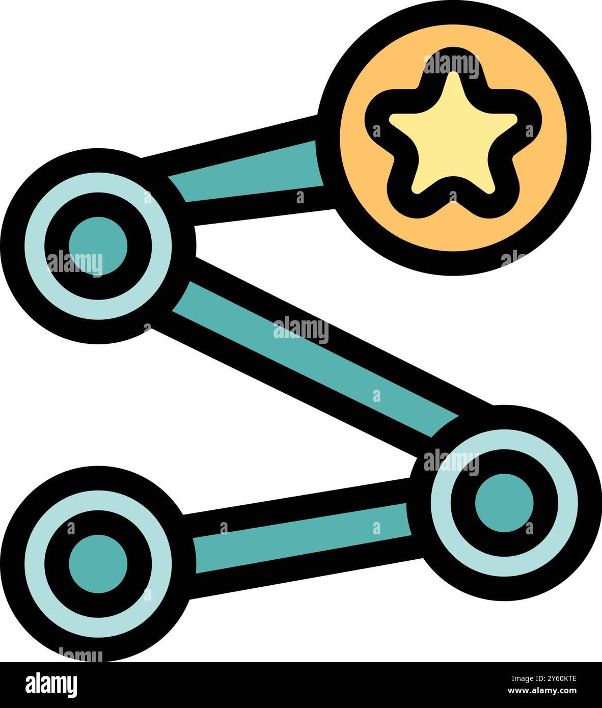 Network marketing scheme presenting successful business model with star ...