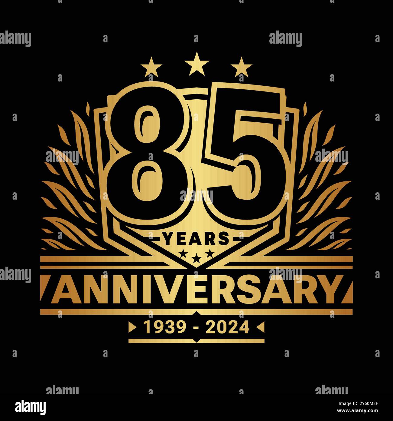 85 years anniversary celebration shield design template. 85th ...