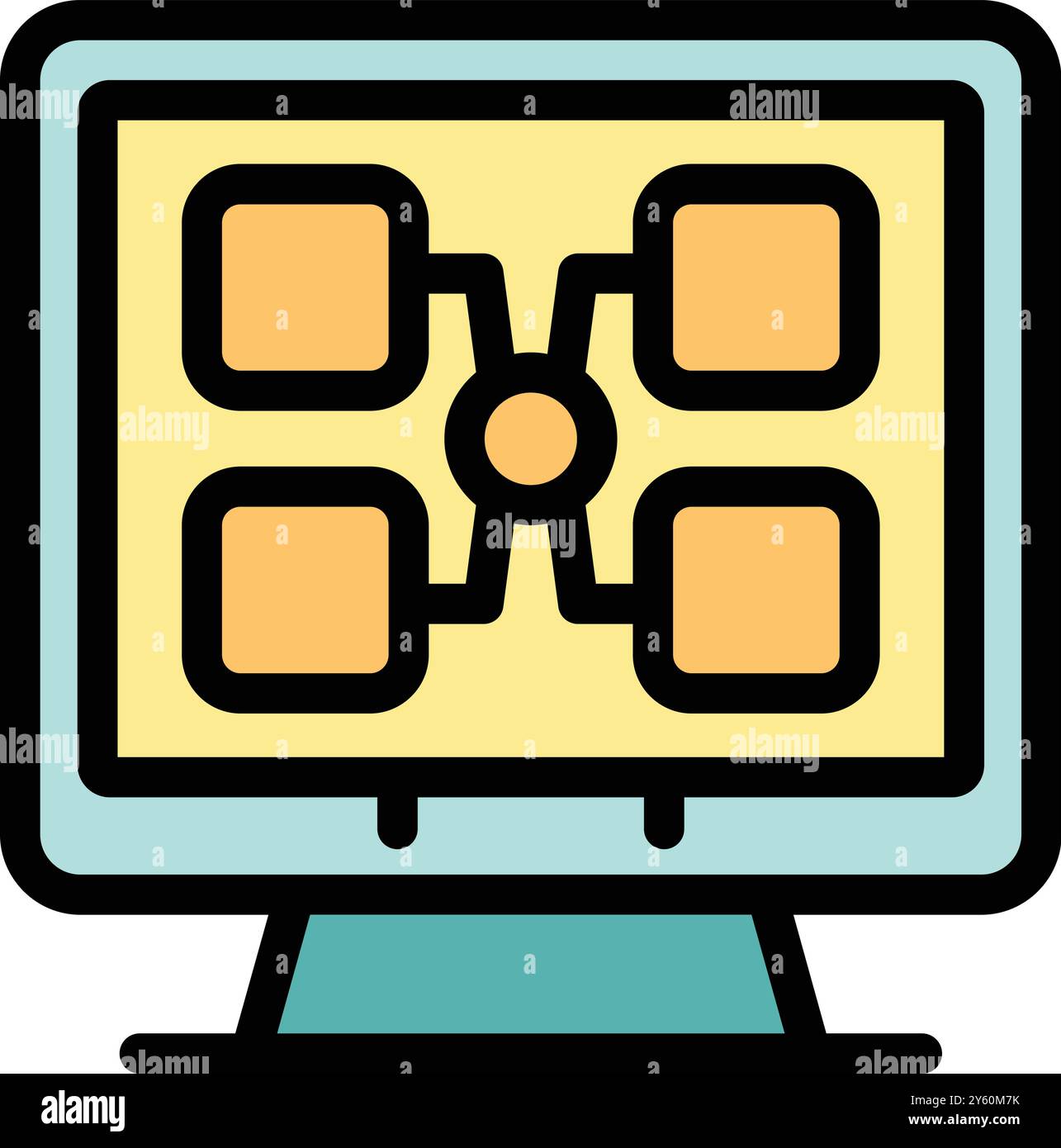 Mind map displayed on a computer screen, showing connections between ...