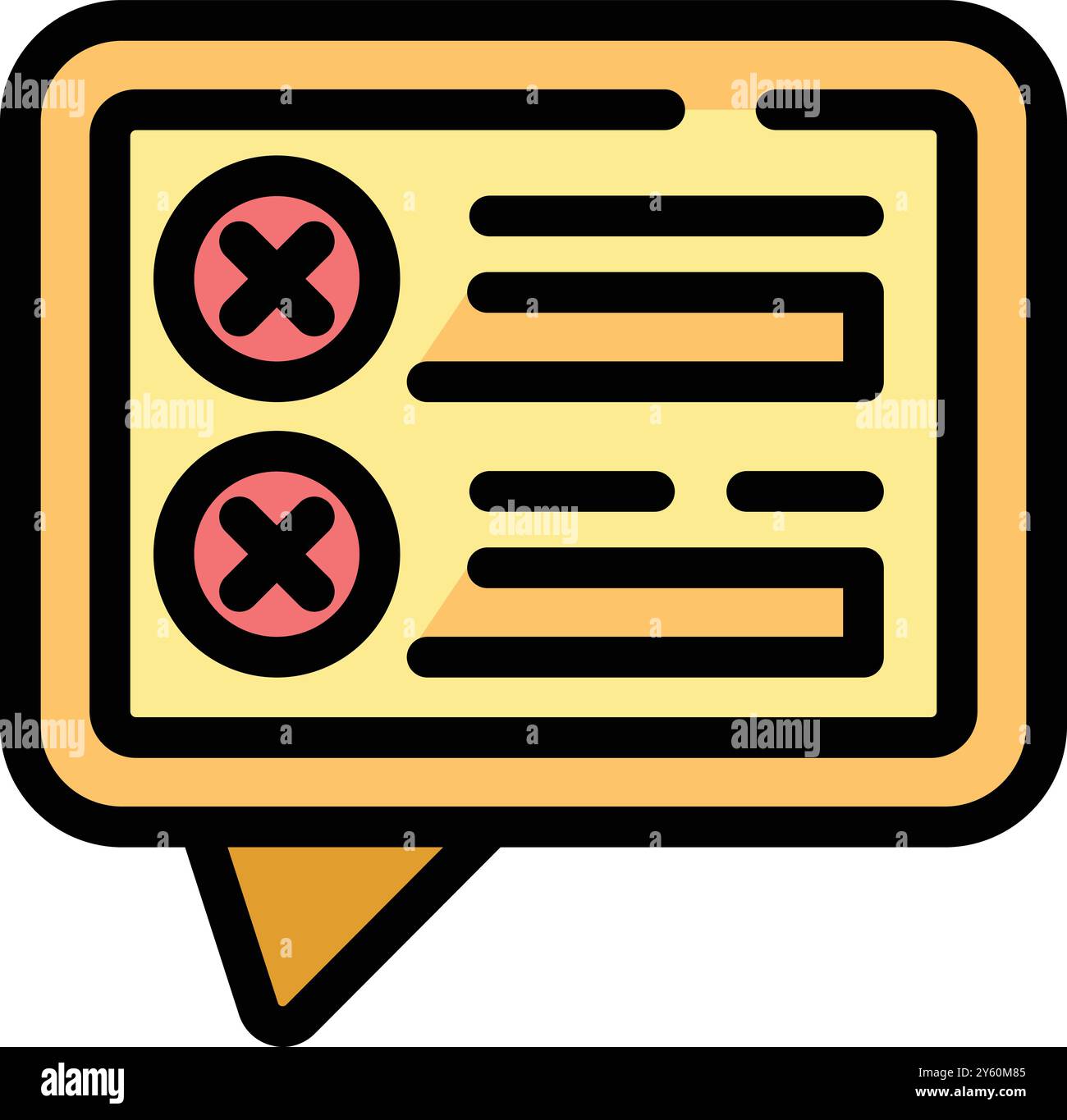 Speech bubble with a survey showing two negative answers Stock Vector ...