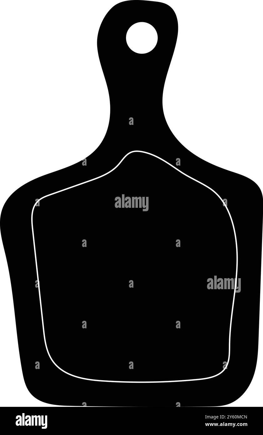 Cutting board silhouette. Wood chopping board shape, wooden kitchen ...