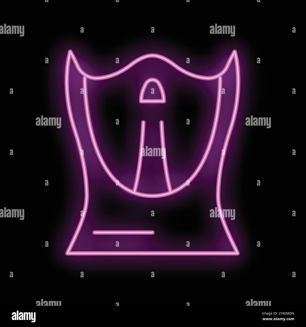 Glowing neon sign depicting a champion cup, perfect for sports bars ...