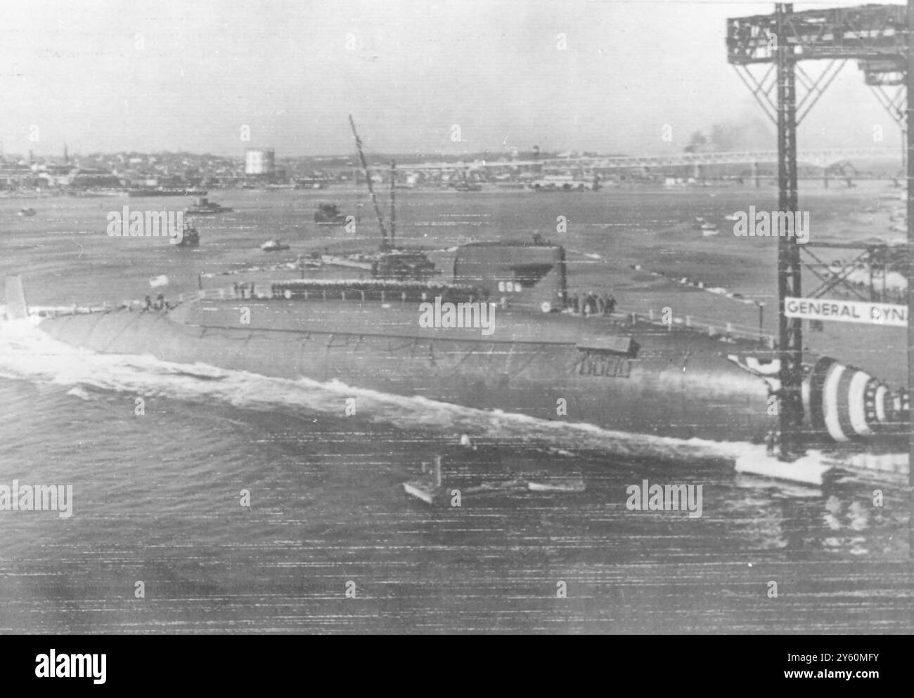 THE ETHAN ALLEN - NUCLEAR SUBMARINE LAUNCH IN GROTON 23 NOVEMBER 1960 ...
