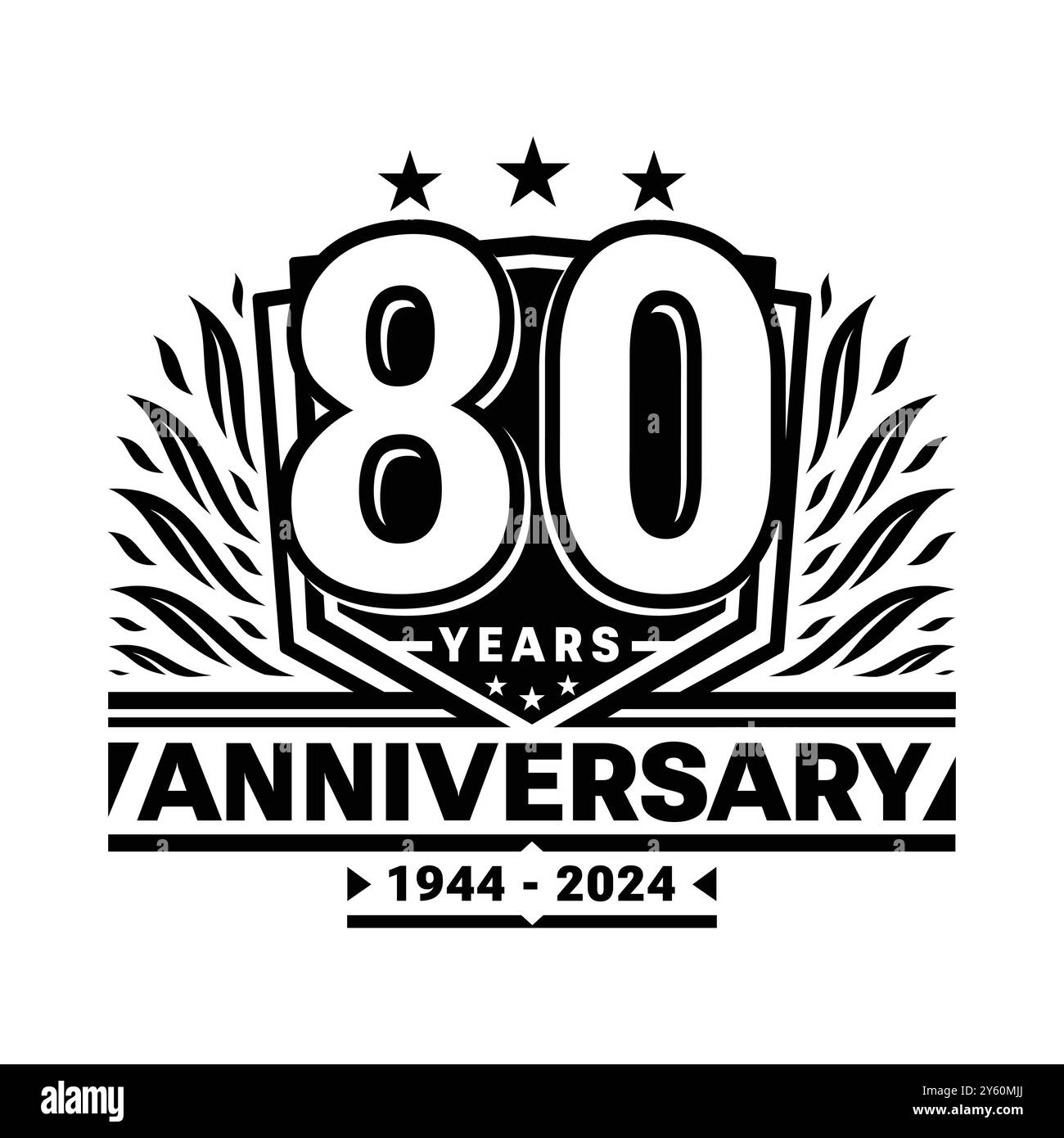 80 years anniversary celebration shield design template. 80th ...