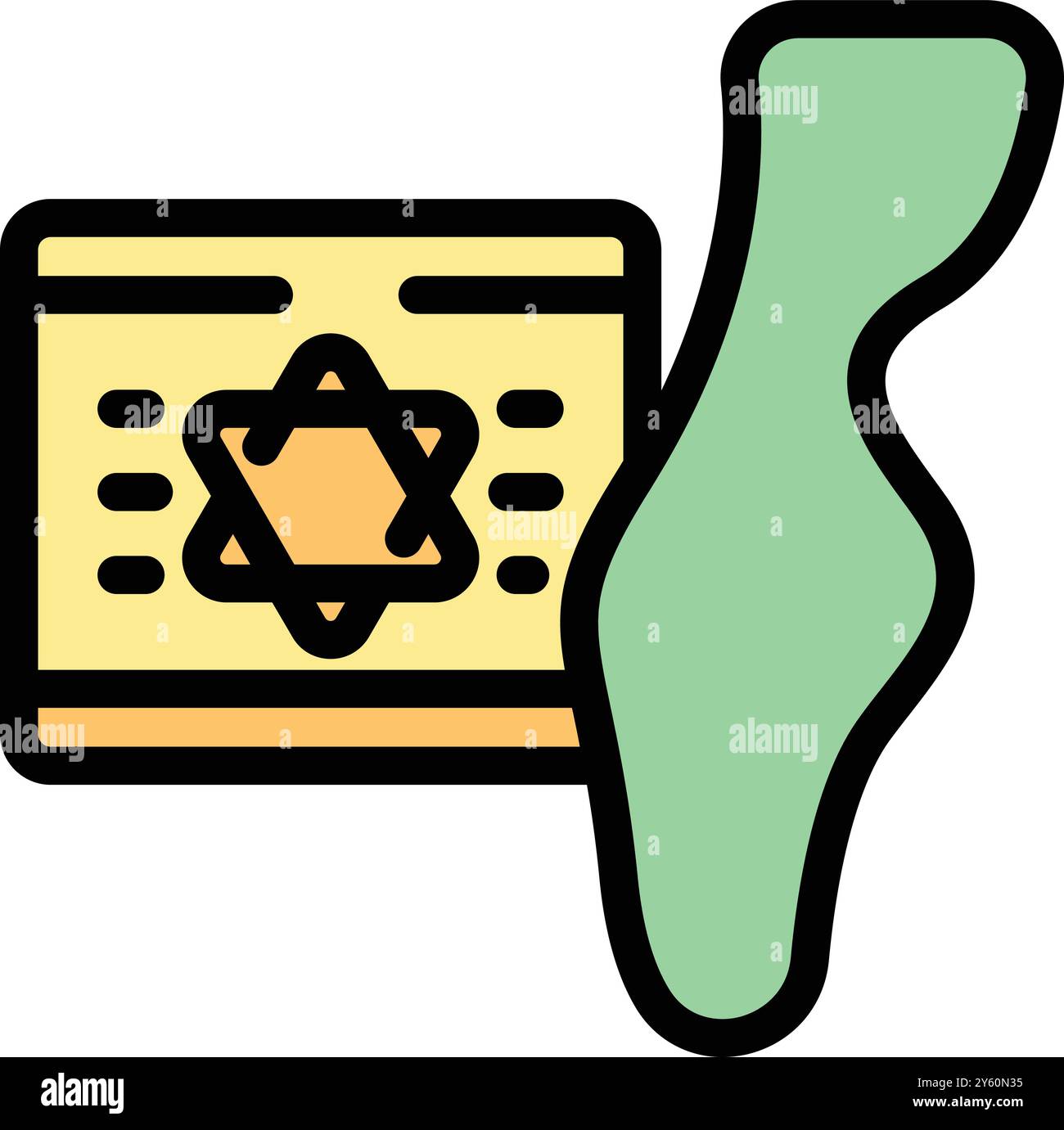 Israel map with star of david representing jewish culture and religion ...