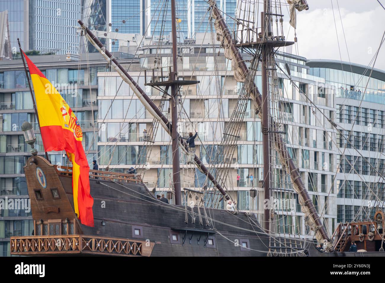 London, UK, 23rd Sept, 2024. The Galeón Andalucía, a unique replica of ...