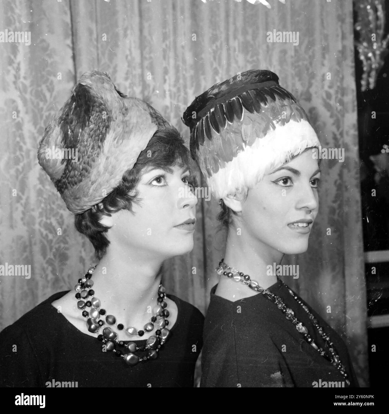 FASHION HATS WORN AT HAT FESTIVAL AT CAFE ROYAL LONDON 16 NOVEMBER 1960 ...