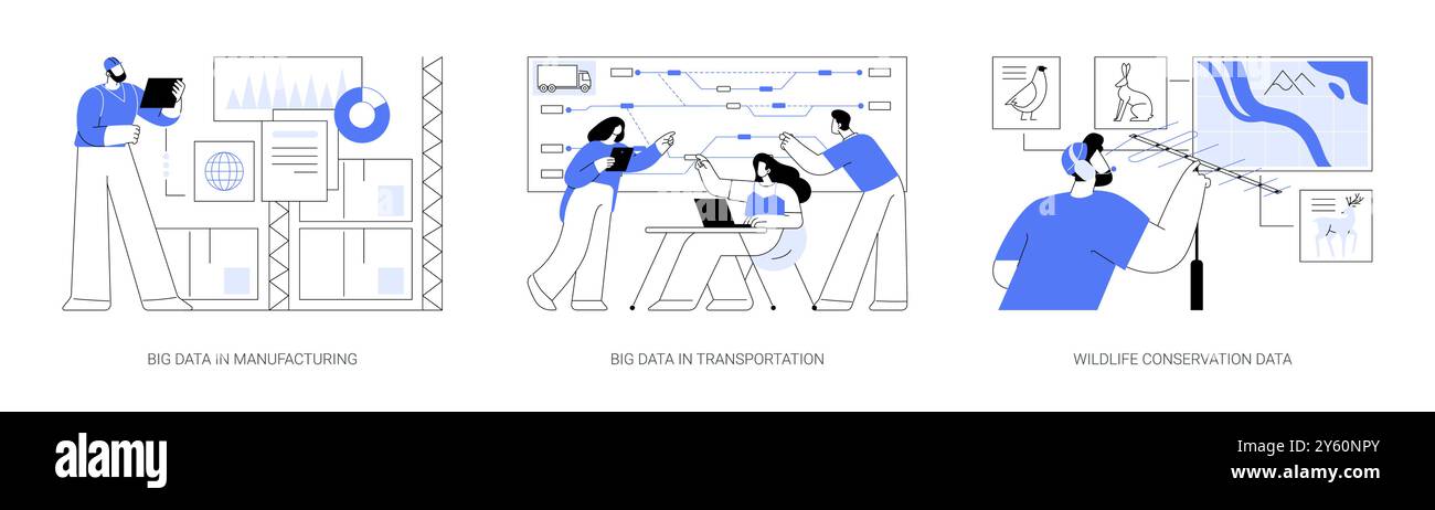 Big Data applications isolated cartoon vector illustrations se Stock ...