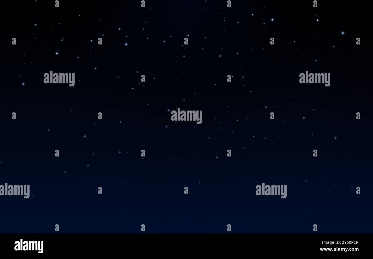 Night sky. Blue stars. Dark starry space. Midnight starlit. Black texture celestial field ...