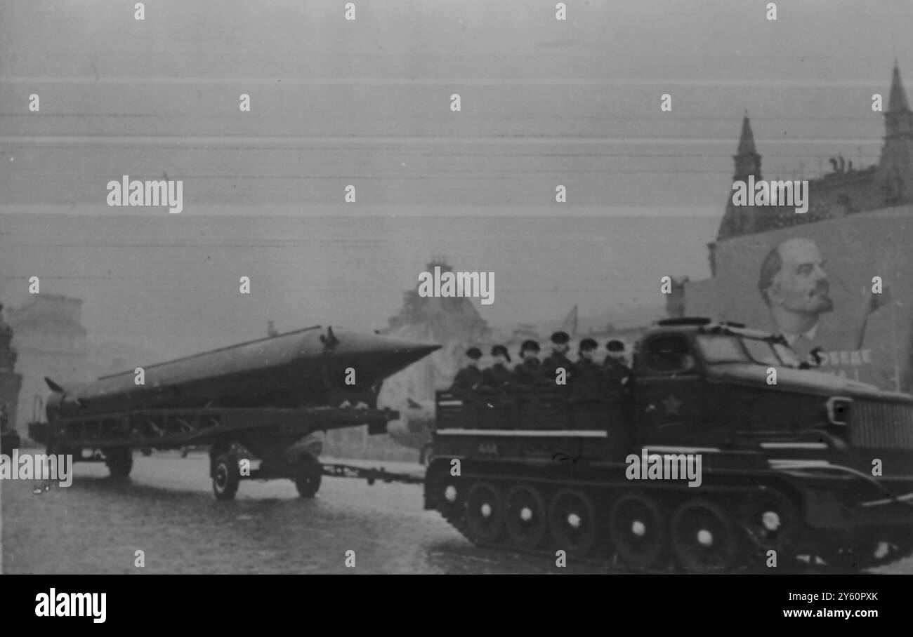 SOVIET PREMIER NIKITA KHRUSHCHEV MILITARY PARADE MOSCOW / 7 NOVEMBER ...