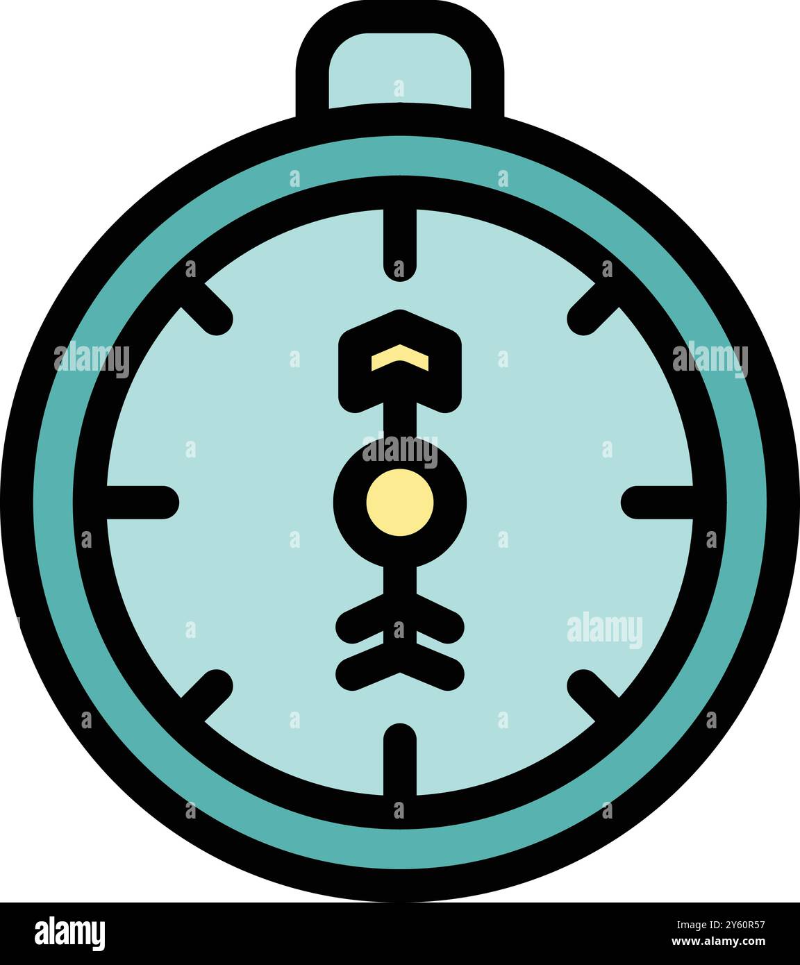 Round compass showing north direction icon, outline style Stock Vector ...