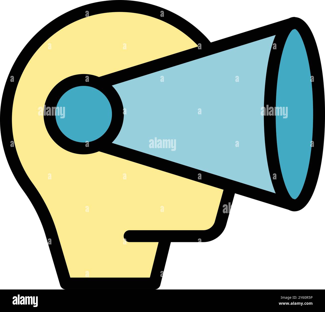 This colorful icon depicts a human head in profile receiving ...