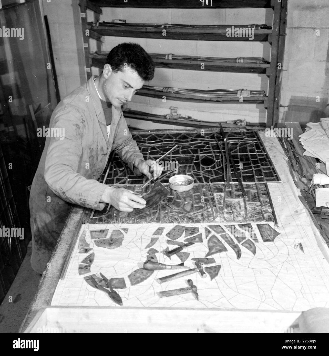 STAINED GLASS WINDOWS FOR EBENEZER CHURCH 31 OCTOBER 1960 Stock Photo ...