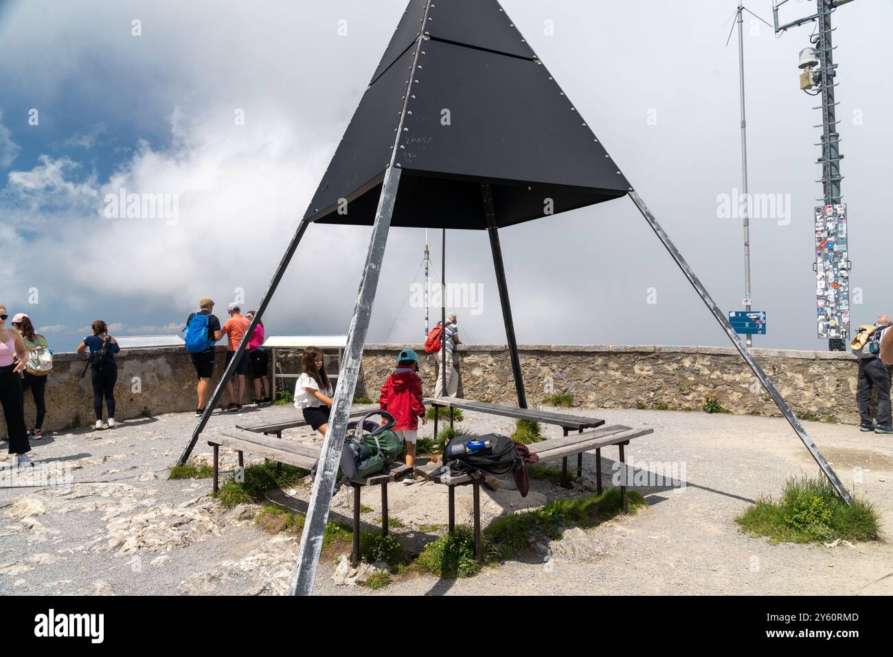 Pilatus, Switzerland - July 19, 2024: Viewpoint at the top of the hike ...