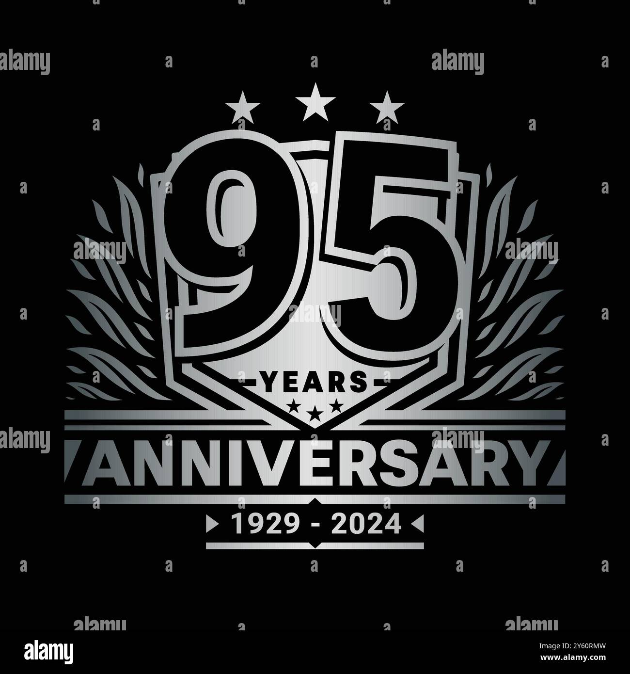 95 years anniversary celebration shield design template. 95th ...