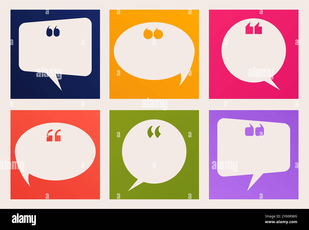 Review template. Speech mark, quotation post message for customers in ...