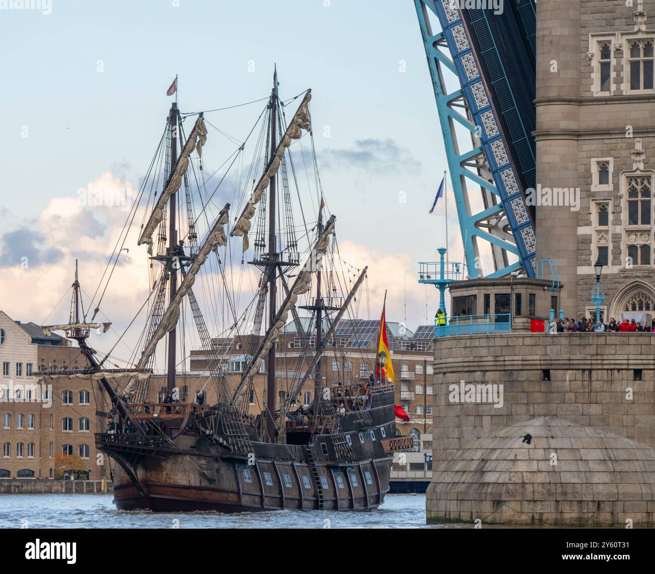 London, UK, 23rd Sept, 2024. The Galeón Andalucía, a unique replica of ...