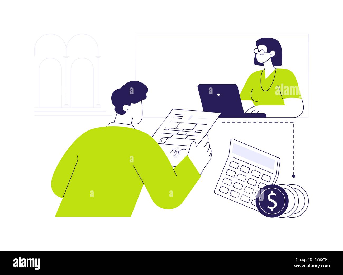 Paying fine in person abstract concept vector illustration Stock Vector ...