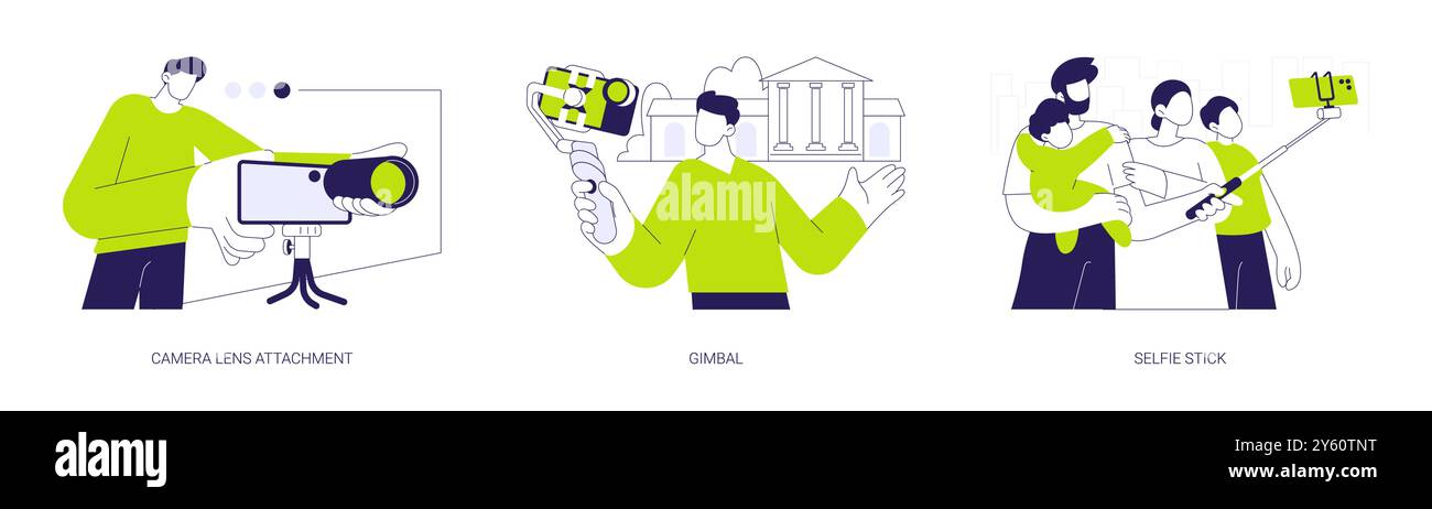 Smartphone accessories abstract concept vector illustrations Stock ...