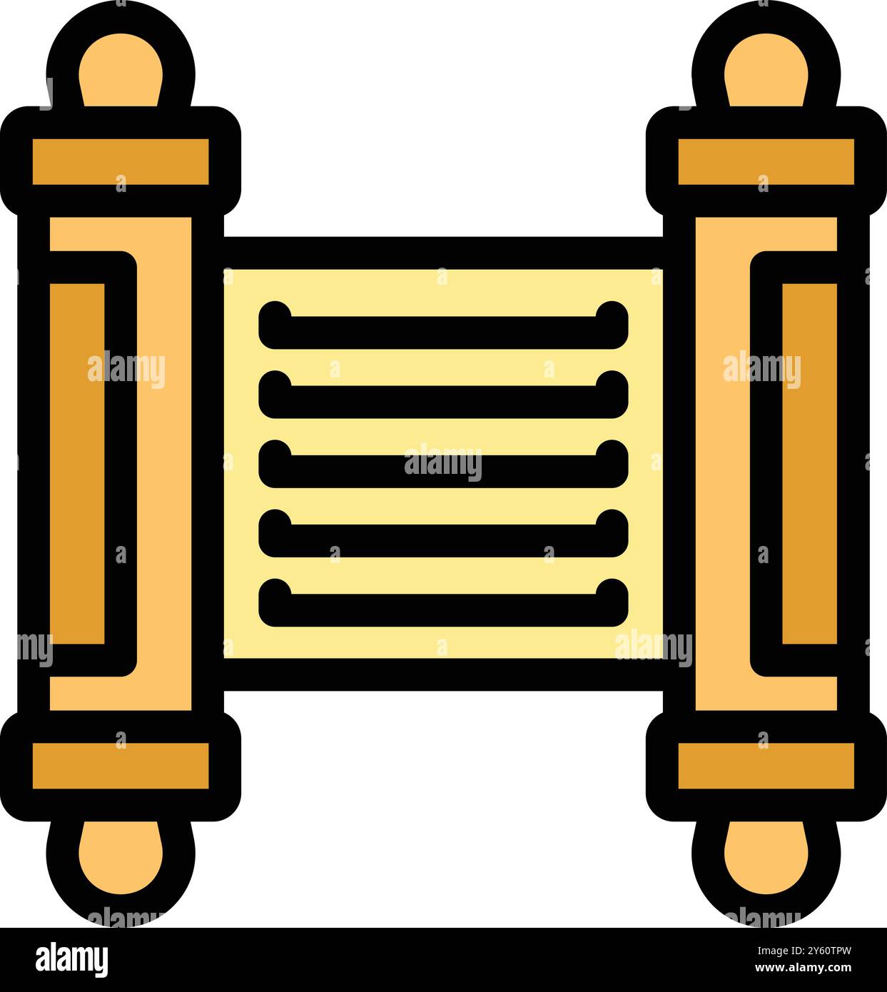 Ancient paper scroll with wooden handles, often used for writing ...