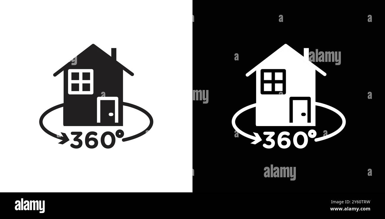 360 degree house icon vector logo set collection or bundle pack group ...