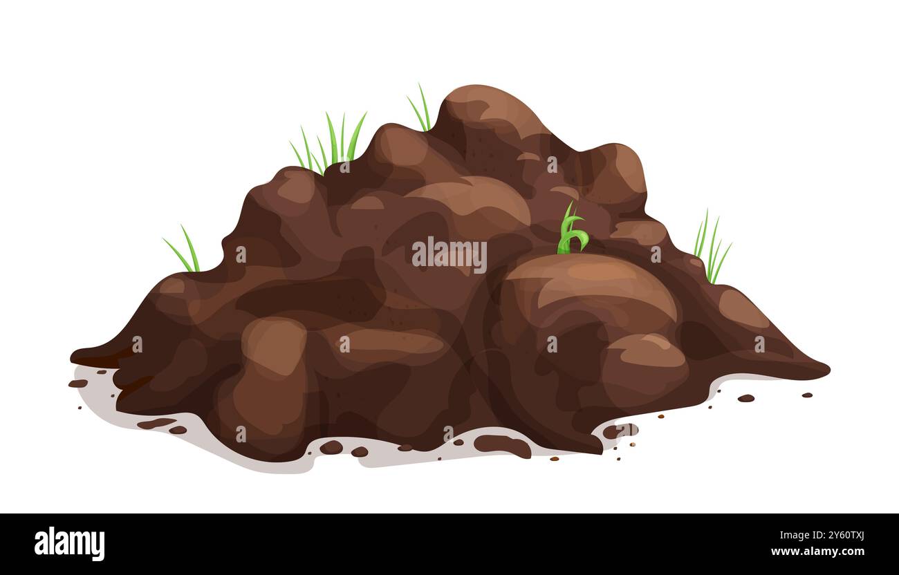 Soil pile, ground heap design element. Organic farming garden compost ...